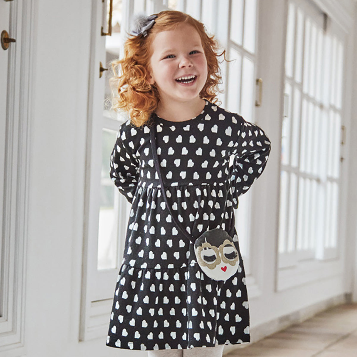 Mayoral - Heart Tiered Dress & Classy Chic Purse Set - Black/White ...